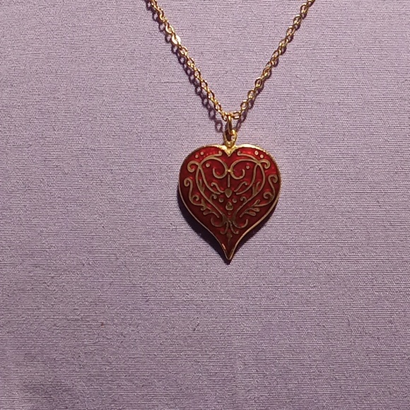 Mma | Jewelry | Mma 985 Red Heart Cloisonne Pendant | Poshmark